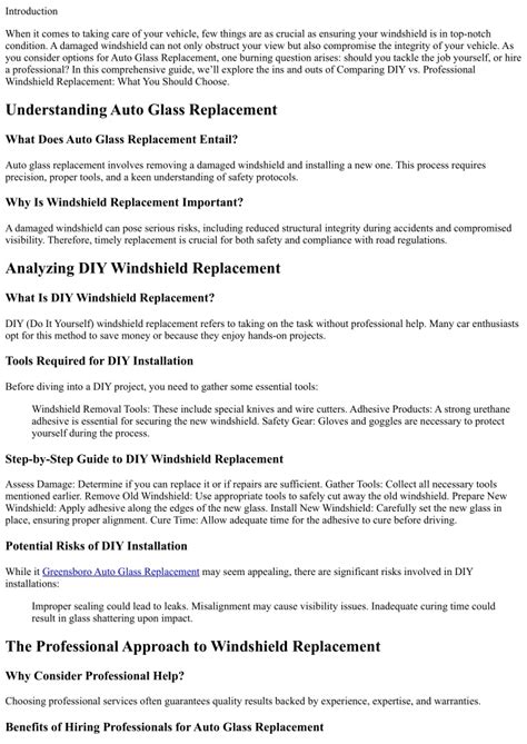 PPT Comparing DIY Vs Professional Windshield Replacement What You