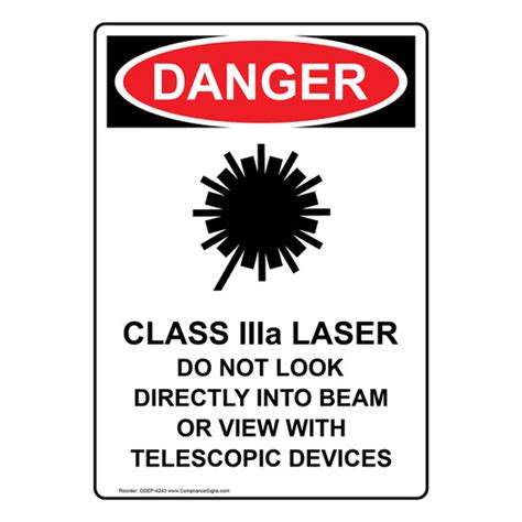 Vertical Class Iiia Laser Do Sign Osha Danger