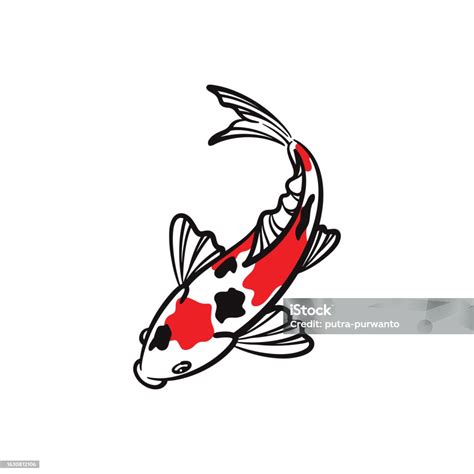 손으로 그린 잉어 물고기 벡터입니다 잉어 잉어 라인 아트 일러스트 비단잉어에 대한 스톡 벡터 아트 및 기타 이미지 비단잉어