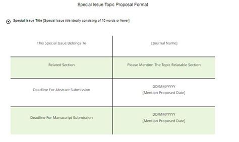 How To Propose Special Issue Topics Manuscript Engine