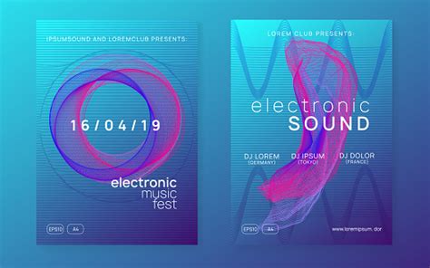 네온 클럽 전단지 전기 댄스 음악 트랜스 파티 Dj 전자 사운드 페스트 테크노 이벤트 포스터 Dj에 대한 스톡 벡터 아트 및 기타 이미지 Istock