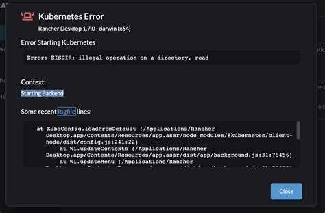 Unable To Clean Start Kubernetes Has Encountered An Error Context