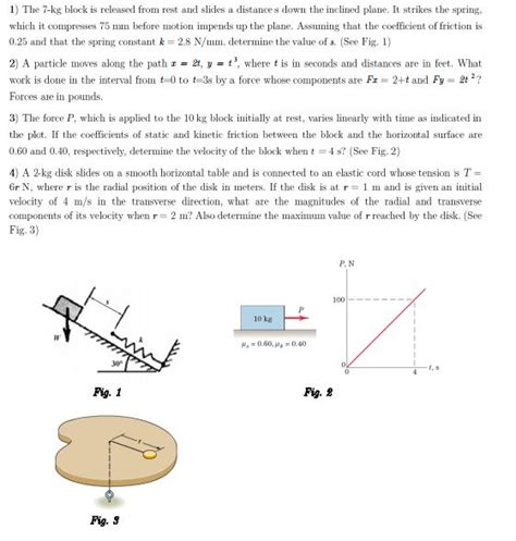Solved The 7 Kg Block Is Released From Rest And Slides A Chegg Com