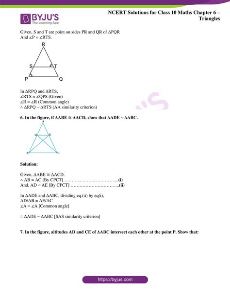 Ncert Solutions For Class 10 Maths Chapter 6 Triangles
