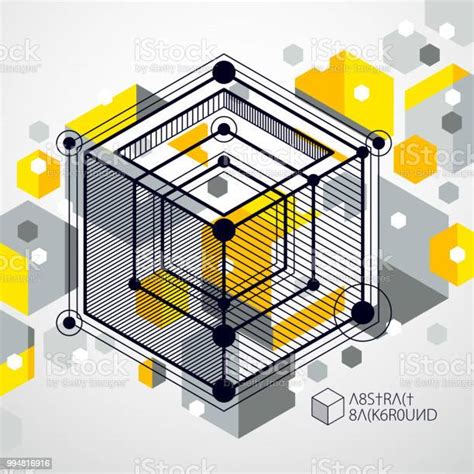 技術藍圖 向量黃色數位背景與幾何設計項目 立方體工程技術壁紙與蜂窩向量圖形及更多三角圖片 三角 六角形 包浩斯 Istock