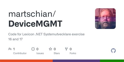 Github Martschian Devicemgmt Code For Lexicon Net Systemutvecklare Exercise 16 And 17