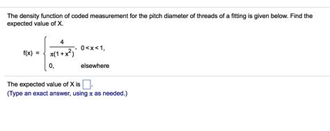 Solved The Density Function Of Coded Measurement For The Chegg