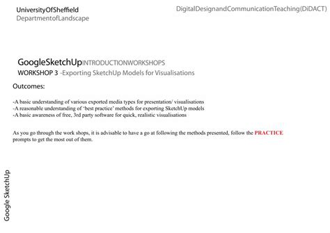 Pdf Workshop 3 Exporting Sketchup Models For Visualisations Dokumen