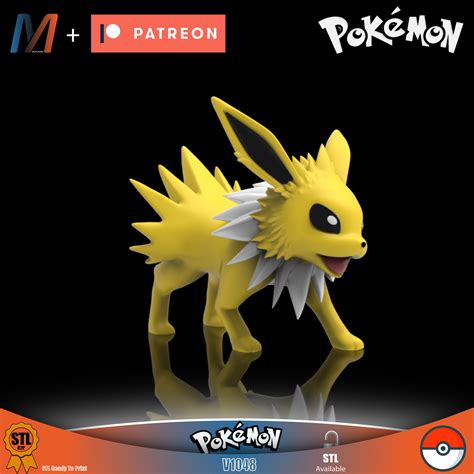 V1048 Pokemon Jolteon 3d Model 3d Printable Cgtrader