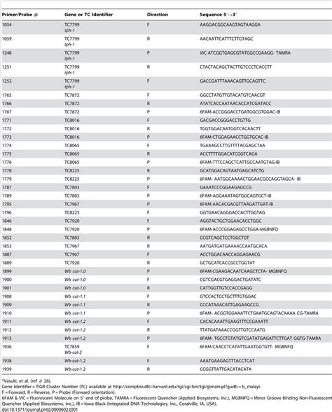 Primer And Probe Sequences Download Table