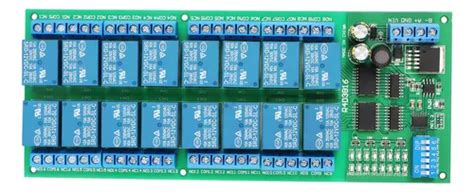 Placa De Módulo De Relé Rs485 De 16 Canales Rtu Pcb Industri Cuotas