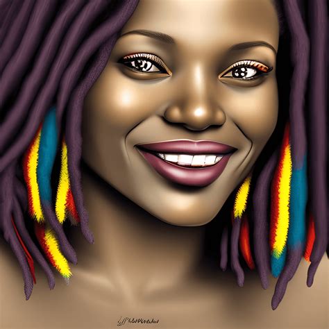 Beautiful Brown Skin African American Woman With Natural Dreadloc Hair