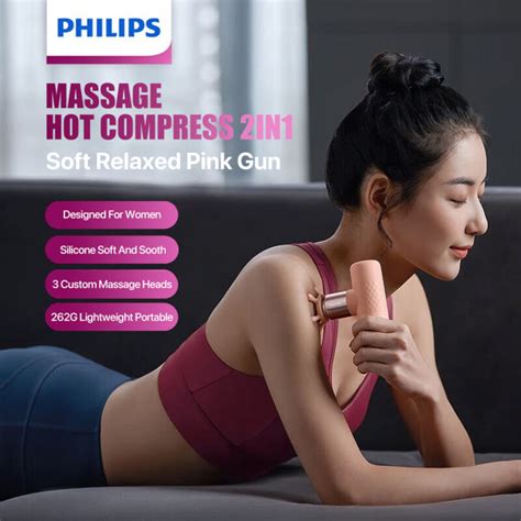 Philips Massage Gun Mini Portable Massage Gun Massage Hot Compress 2 In