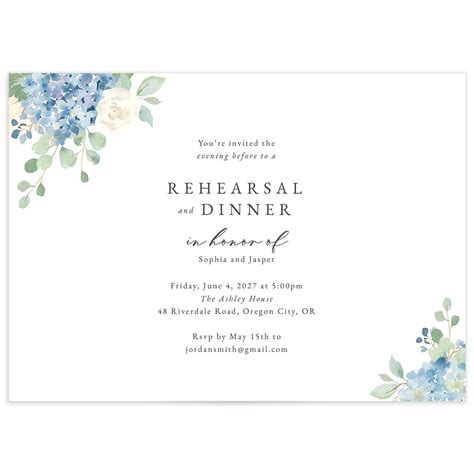 Gilded Hydrangea Wedding Invitations