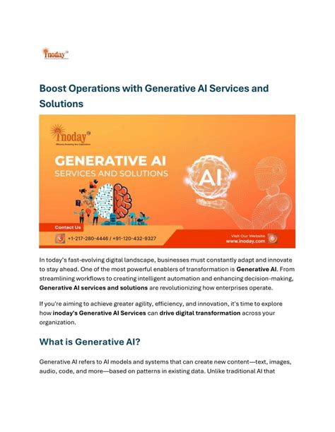 Ppt Boost Operations With Generative Ai Services And Solutions Powerpoint Presentation Id