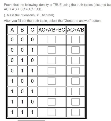 Solved Prove That The Following Identity Is True Using The