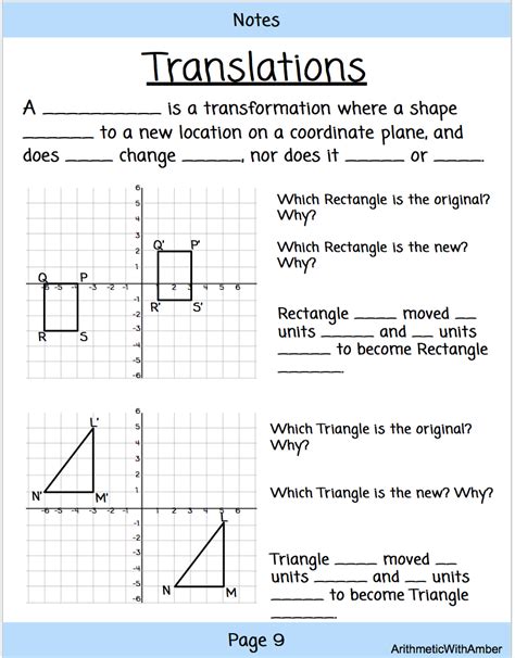 Middle School Math Intervention Transformations Binder Made By Teachers