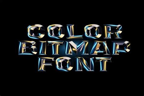 Chrome Lights Bitmap Color Font Free Download