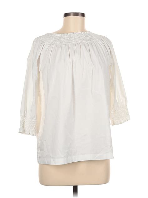 J Jill Solid White Ivory Long Sleeve Blouse Size M 67 Off ThredUP