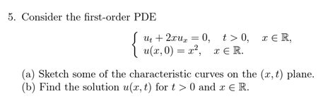 solved 5 consider the first order pde