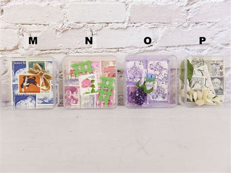 Small Art Shadow Boxes Mini Assemblage Collage Art Postage Stamp Art