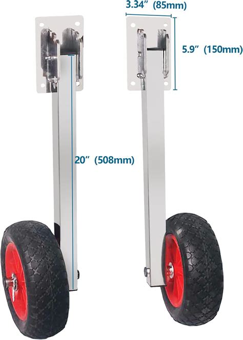 Buy XinKunmarine Stainless Steel Inflatable Boat Launching Wheels Set Removable Transom Launch