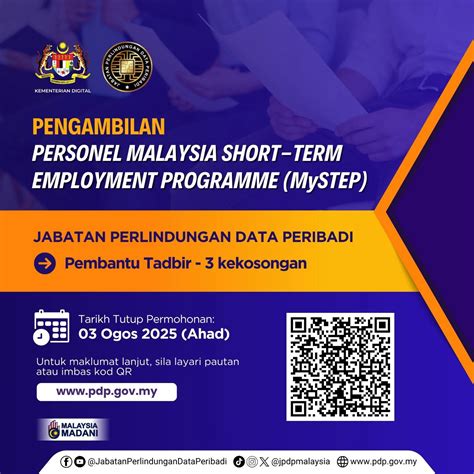Jawatan Kosong Pesuruhjaya Perlindungan Data Peribadi Ppdp Tarikh Tutup 3 Ogos 2025