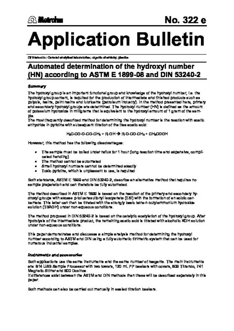 Determination Of The Hydroxyl Number Pdfcoffee Com