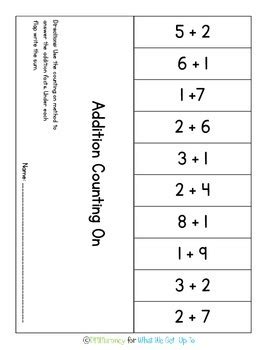 Addition Counting On Strategy Pack By What We Get Up To TpT
