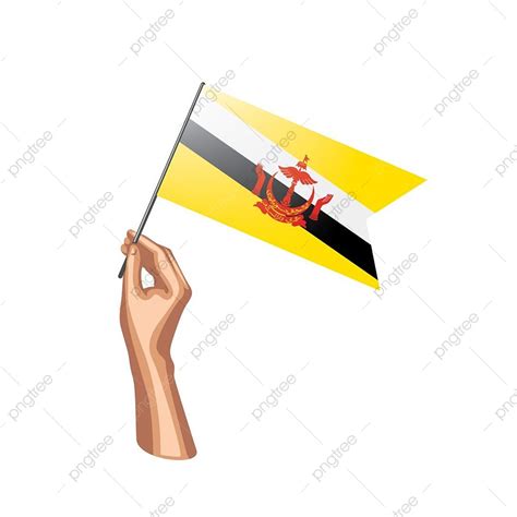 Hình ảnh Cờ Brunei Và Bàn Tay Trên Nền Trắng Png Hình Dạng Bị Cô Lập