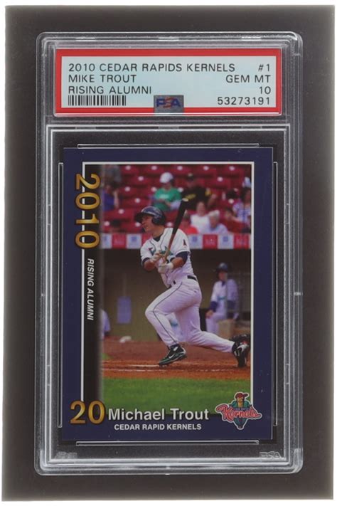 Mike Trout 2010 Cedar Rapids Kernels Rising Alumni Team Issue 1 Rc