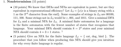 solved 10 points we know that dfas and nfas are