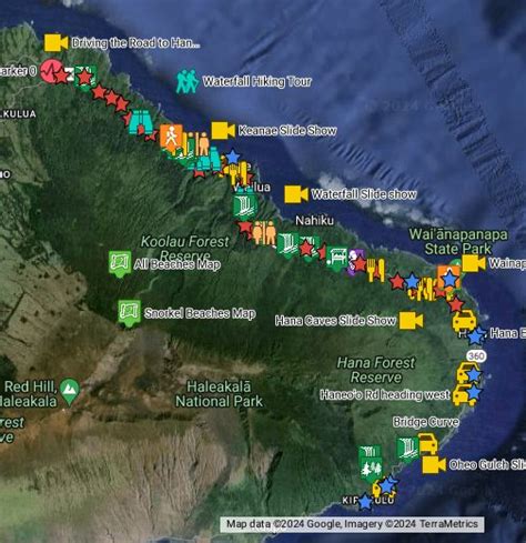 Printable Road To Hana Map With Mile Markers