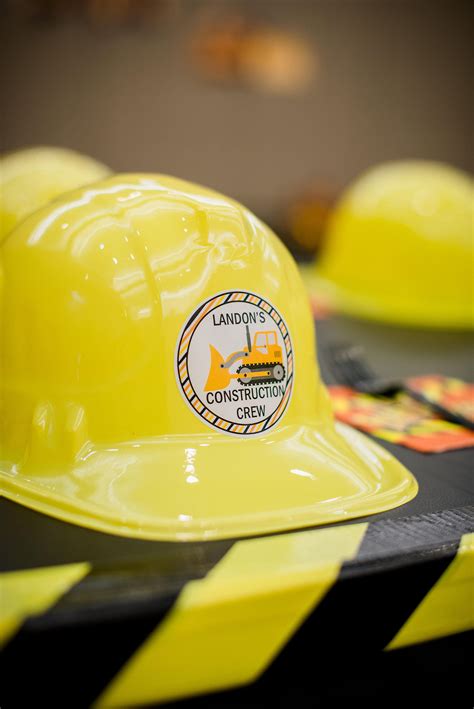 Construction Birthday Party 36 Hard Hats With 36 Personalized Stickers
