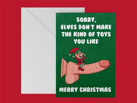 Funny Rude Christmas Card Elves Sex Toys Adult Christmas Card Naughty Christmas Card For Her