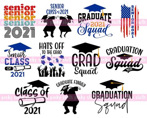 Graduate Svg Bundle Graduation 2021 Svg Collection Senior 2021 Svgs