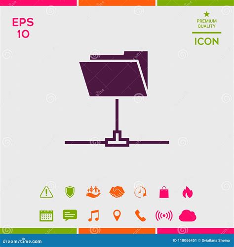 Carpeta Que Comparte El Icono Ilustración del Vector Ilustración de directorio documento