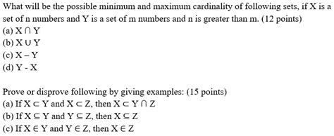 Solved What Will Be The Possible Minimum And Maximum Chegg