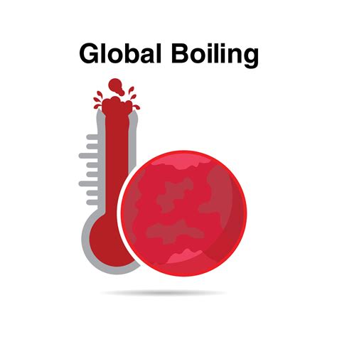 Vector Illustration Of A Globe And Red Temperatures The Concept Of Hot