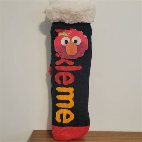 Designer Elmo Tickle Me Sesame Street Slipper Sherpa Socks Grailed