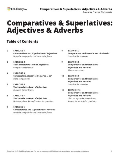 Adverbs Comparative Superlative Exercises Pdf