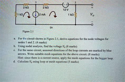 solved m2k ww2k 12v 1kn2s 1kd2ma vo ov figure 2 1 a for the circuit