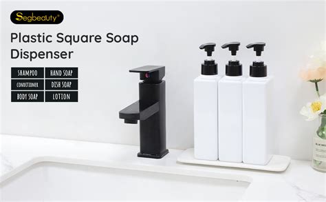 Segbeauty Dispenser Sapone Quadrato 3 Pezzi 400ml Dosatori Per Sapone