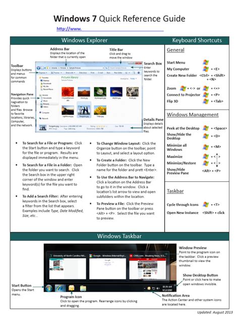 Windows7 Tip Sheet Pdf Window Computing Computing Platforms