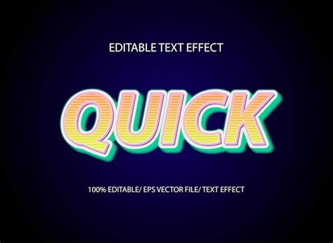 Premium Vector Quick Text Effect 3d Text Effect