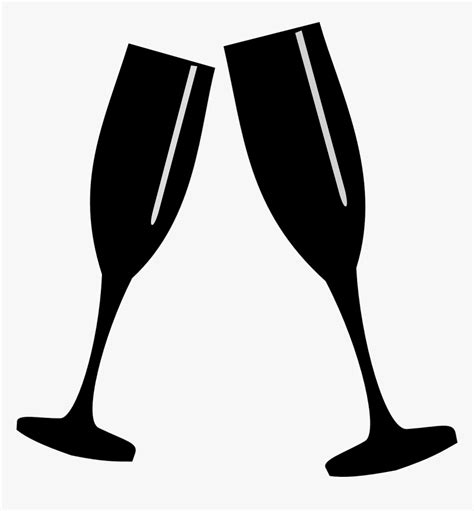 Glasses Champagne Toast Celebration Black Champagne Glass Clipart