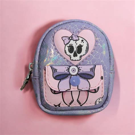 Itty Bitty Lavender Pastel Goth Skull Backpack Keychain Etsy