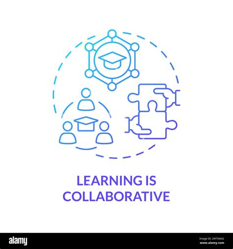 Collaborative Learning Blue Gradient Concept Icon Stock Vector Image