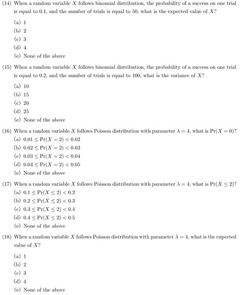 Solved 14 When A Random Variable X Follows Binomial