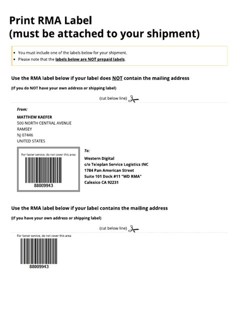Rma Label Pdf Pdf
